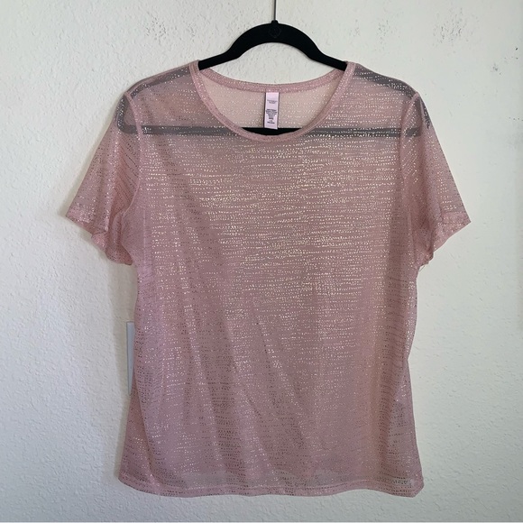 Victoria's Secret | Tops | Victorias Secret Mesh Rose Gold Metallic ...